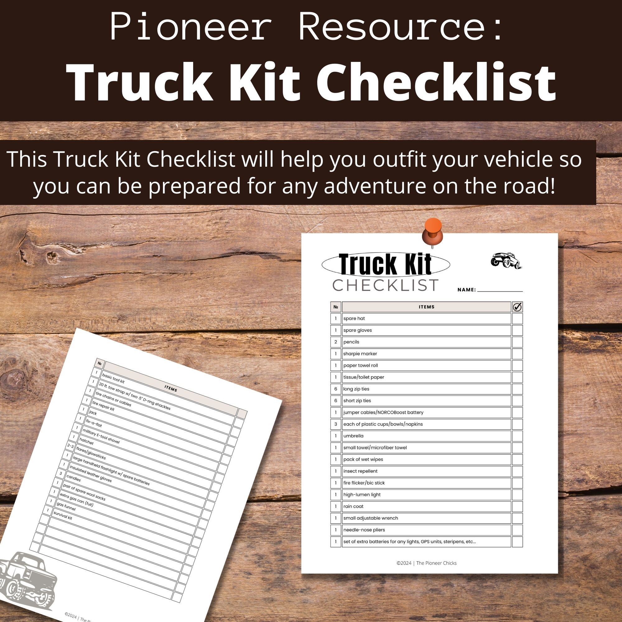 Truck Kit Checklist - The Pioneer Chicks